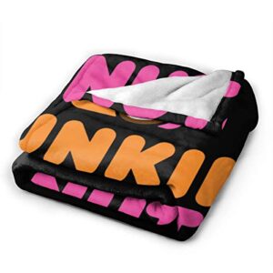 Dunkin Donuts Logo 3D Print Flannel Fleece Blanket Throw Reversible Super Soft Warm Cozy Comforter Blankets Fall Winter Blanket