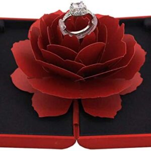 Lexon Romantic Red Rose Propose Ring Jewelry Box Marriage Wedding Ceremony Ring Box