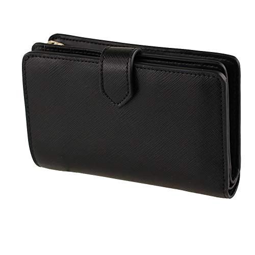 Kate Spade New York Staci Medium Compact Bifold Wallet Saffiano Black