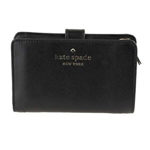 Kate Spade New York Staci Medium Compact Bifold Wallet Saffiano Black