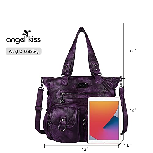 Angel Kiss Purses and Handbag for Women Soft PU Leather Shoulder Handbag Women Tote Satchel Bags Top Handle Satchel