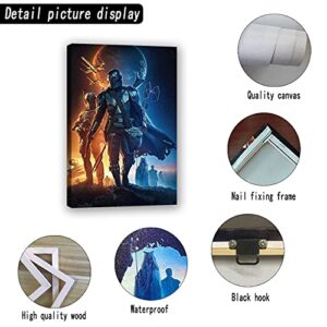 Movie Canvas Posters - Bounty Hunter Boba Fett Gallery Grade Wall Decor Poster Framed and Stretched HD Print on Canvas Star Fans Painting Gift Room Decoration for Living Room Bedroom (SW-9, 12 X 18 Inches)