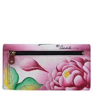 Anna by Anuschka Women's Genuine Leather Hand Painted Clutch Wallet - Precious Peony