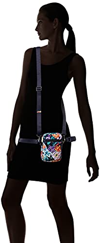 Vera Bradley Women's Cotton Small Convertible Crossbody Purse With RFID Protection, Happy Blooms, One Size