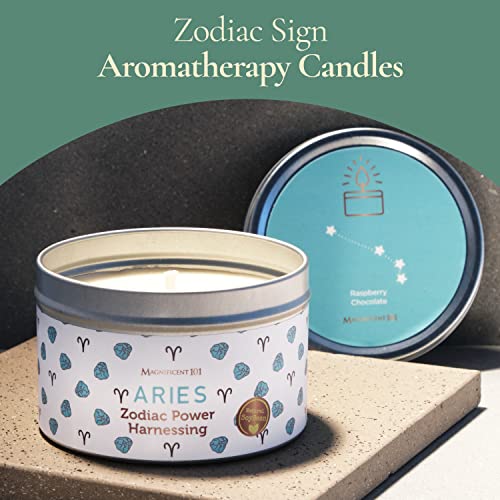 Magnificent 101 Aries Zodiac Sign Candle – Scented Soy Wax Candle – Choose Your Birthdate – Make Great Holiday Gifts for Astrology Fans – 6oz Tin Holder Ideal for Men’s and Women’s Décor Style