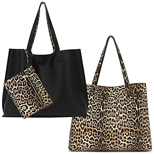 Scarleton Leather Tote Bag for Women, Womens Purses and Handbags, Reversible Tote Bags for Women, Purses for Women, H184220165, Leopard