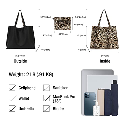 Scarleton Leather Tote Bag for Women, Womens Purses and Handbags, Reversible Tote Bags for Women, Purses for Women, H184220165, Leopard