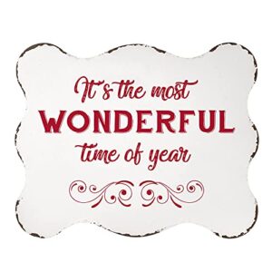 47th & main holiday vintage sign wall décor, 10 x 8-inch, wonderful time of the year