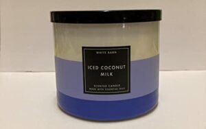 white barn bath and body works iced coconut milk 3 wick candle 14.5 ounce