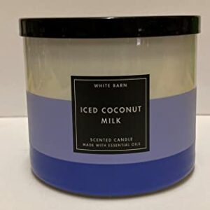 White Barn Bath and Body Works Iced Coconut Milk 3 Wick Candle 14.5 Ounce