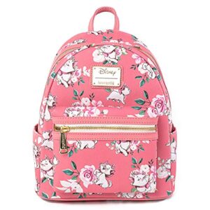 loungefly disney the aristocats marie pink floral allover-print mini fashion handbag backpack wdbk1287