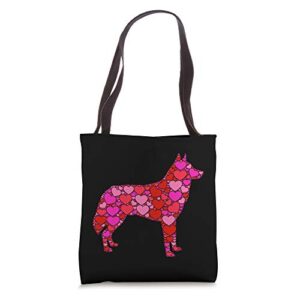 siberian husky pink red heart women men – valentines day tote bag