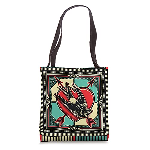 Pierced Heart & Swallow Tote Bag