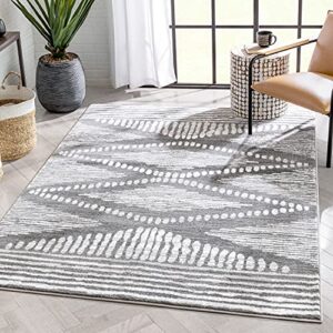 well woven axasta grey diamond medallion tribal area rug (5’3″ x 7’3″)