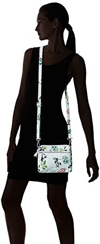 Vera Bradley Women's Performance Twill RFID Medium Triple Compartment Crossbody Purse, Seawater Blooms, One Size