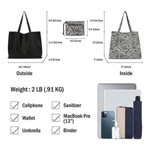 Scarleton Leather Tote Bag for Women, Womens Purses and Handbags, Reversible Tote Bags for Women, Purses for Women, H184220166, Zebra