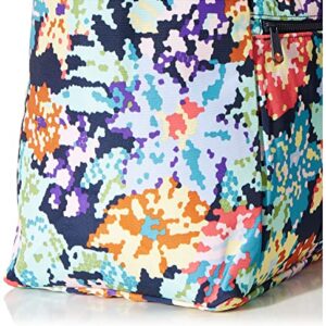 Vera Bradley Women's Recycled Lighten Up Reactive Drawstring Family Tote Bag, Happy Blooms Cross-Stitch, One Size