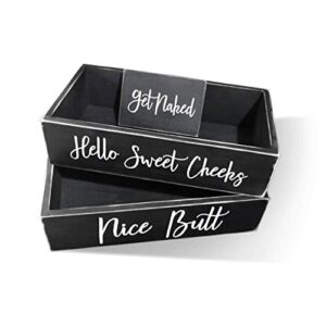 Double Sided Nice Butt Bathroom Decor Box with FREE Sign | Nice Butt Bathroom Decor | Hello Sweet Cheeks | Restroom Decor | Bathroom Signs Decor Funny | Funny Bathroom Decor | Bathroom Box |