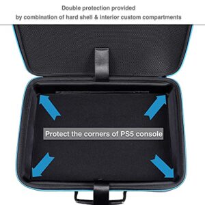 Zadii Hard Shell Carrying Case Compatible with PS5, Protective Travel Bag Holds PlayStation 5 Console, DualSense Controllers, Base and Other Accessories