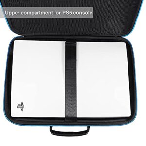 Zadii Hard Shell Carrying Case Compatible with PS5, Protective Travel Bag Holds PlayStation 5 Console, DualSense Controllers, Base and Other Accessories