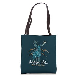 jackson hole wyoming usa elk mountains novelty souvenir tote bag