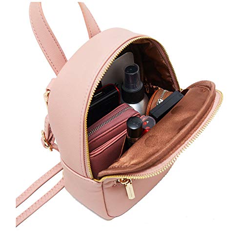 Q QICHUANG Women's Cute Mini Backpack PU Leather Crossbody Bag Fashion Small Purse with One Shoulder Strap Gift for Women(black)