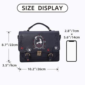 HYID Handbag Satchel Bag Shoulder Bag and Crossbody Bag and Purse for women Backpack Vintage Messenger Bag for Girls, Black