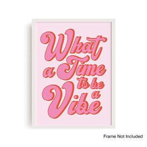 Saturdays Co. Pink Wall Art Print - 12 x 16 inch (UNFRAMED), Posters for Room Aesthetic, Trendy Decor Teen Girls, Bedroom Decor, Prints, Living Room, Apartment, Dorm, and more (What a Time)