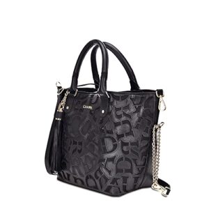 Cuadra Women's Tote Bag in Genuine Leather with Genuine Stingray Leather Black