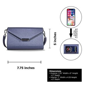 Save the Girls Timeless Touchscreen Purse Smartphone Purse with Zippered Pocket and Ten Credit Card Slots (Dazzling Blue)