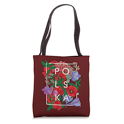 Flowers of Poland Word Art - Polska Polish Pride Tote Bag