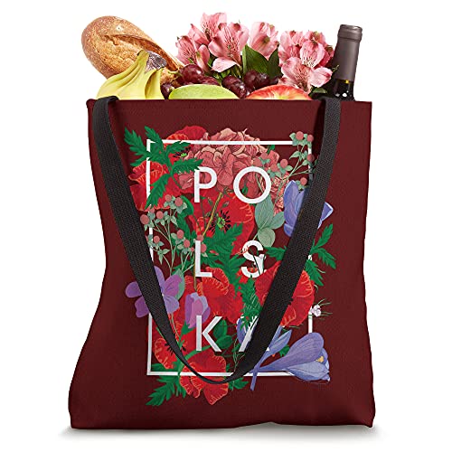 Flowers of Poland Word Art - Polska Polish Pride Tote Bag