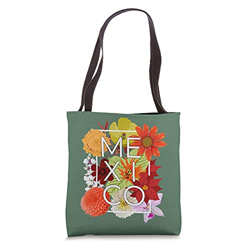 Flowers of Mexico Word Art - Mexican Pride Tote Bag