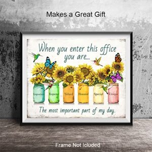 Inspirational Office Wall Art & Decor - Motivational Posters - Positive Quotes Wall Decor - Home Office Decor - Teamwork Wall Art - Inspirational Gifts - Entrepreneur Gifts -8x10 Unframed Picture Sign