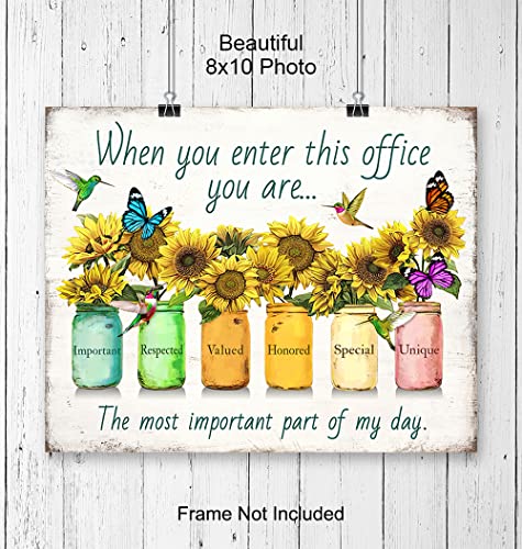 Inspirational Office Wall Art & Decor - Motivational Posters - Positive Quotes Wall Decor - Home Office Decor - Teamwork Wall Art - Inspirational Gifts - Entrepreneur Gifts -8x10 Unframed Picture Sign