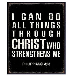 religious christian wall art & decor – catholic gifts for men – scripture wall art – jesus wall decor – bible verses wall decor – inspirational spiritual gifts – i can do all things through christ