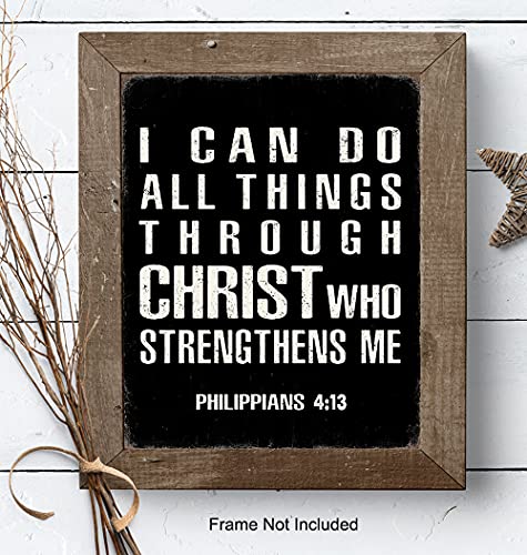 Religious Christian Wall Art & Decor - Catholic Gifts for Men - Scripture Wall Art - Jesus Wall Decor - Bible Verses Wall Decor - Inspirational Spiritual Gifts - I Can Do All Things Through Christ