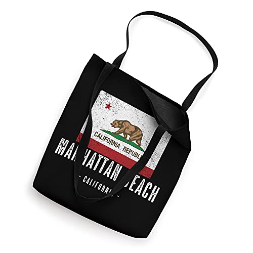 MANHATTAN BEACH California | Cali City Souvenir, CA Flag Top Tote Bag