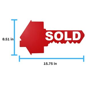 Sold Sign for New Home Owners - Key Shaped - Real Estate Agent Supplies - Just Sold - Social Media Photo Props for Realtors and Home Owners - Our New Home Sign - Closing Sign First House