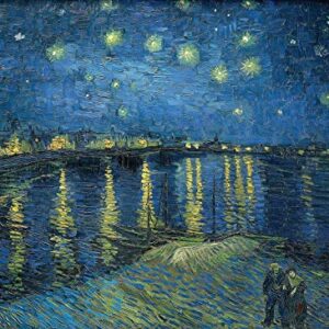 Palace Learning 3 Pack - Mona Lisa Poster by Leonardo Da Vinci + Starry Night & Over The Rhone by Vincent Van Gogh - Fine Art Prints (Laminated, 18" x 24")