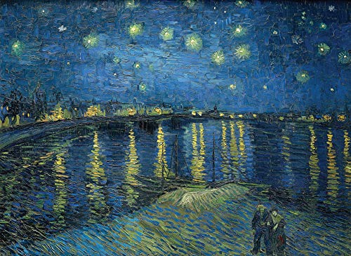 Palace Learning 3 Pack - Mona Lisa Poster by Leonardo Da Vinci + Starry Night & Over The Rhone by Vincent Van Gogh - Fine Art Prints (Laminated, 18" x 24")