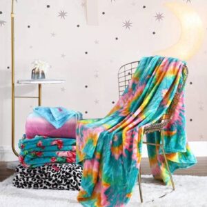 Betsey Johnson | Fleece Collection | Blanket - Ultra Soft & Cozy Plush Fleece, Lightweight & Warm, Perfect for Bed or Couch, King, Tie Dye Love