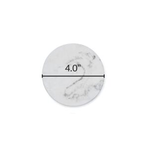 Essentra Home Set of 6 White Marble Coasters for Drinks, Soft Felt Bottom Protects Your Furniture from Scratches, Absorbent 4 Inch Coasters