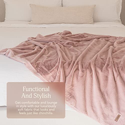 UnHide Cuddle Puddle - Faux Fur Blanket - Oversized, Lightweight, Extra Soft Blanket - Machine Washable - Add a Layer of Softness to Any Bed or Couch - 100” x 100” - Charcoal Charlie