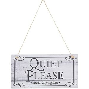 Stockroom Plus Hanging Door Sign for Therapist, Quiet Please Session in Progress (5 x 10 in, 2 Pack)