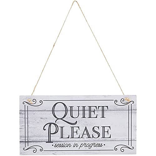 Stockroom Plus Hanging Door Sign for Therapist, Quiet Please Session in Progress (5 x 10 in, 2 Pack)