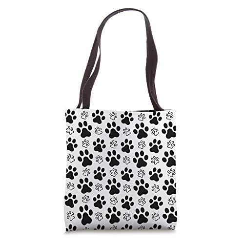 Dog Gifts Women Girls Dog Lovers Dog Paw Print Patterned Tote Bag