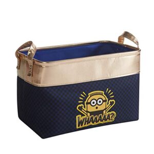 idea nuova minions rectangular storage bin with gold trim and handles