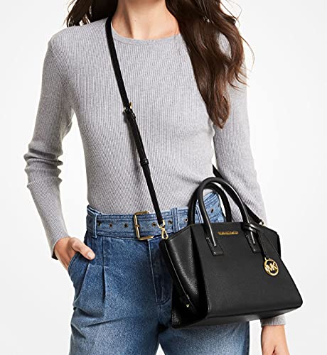 Michael Michael Kors Avril Small Logo Top-Zip Satchel - Black