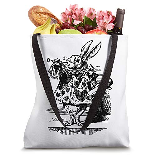 Vintage Alice in Wonderland, the White Rabbit as a Herald Tote Bag